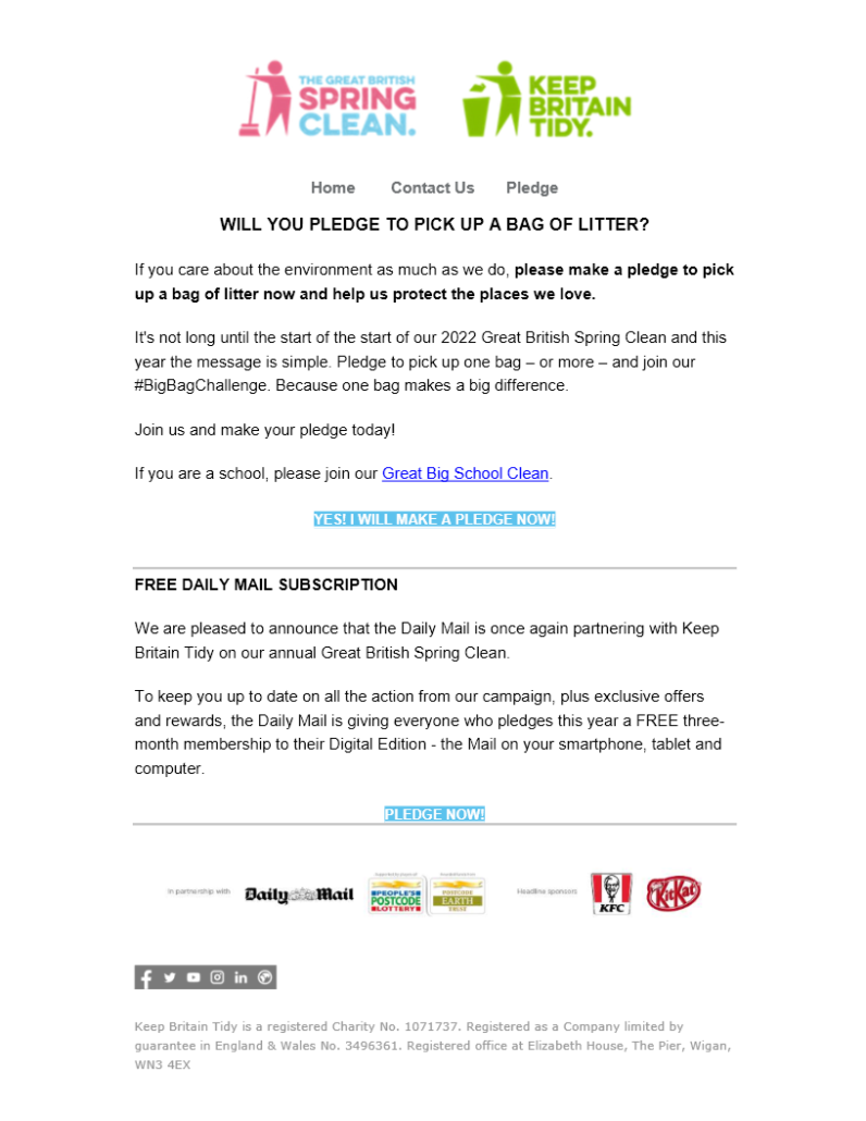 Keep Britain Tidy 2022 Spring Clean – Old Woughton Parish Council